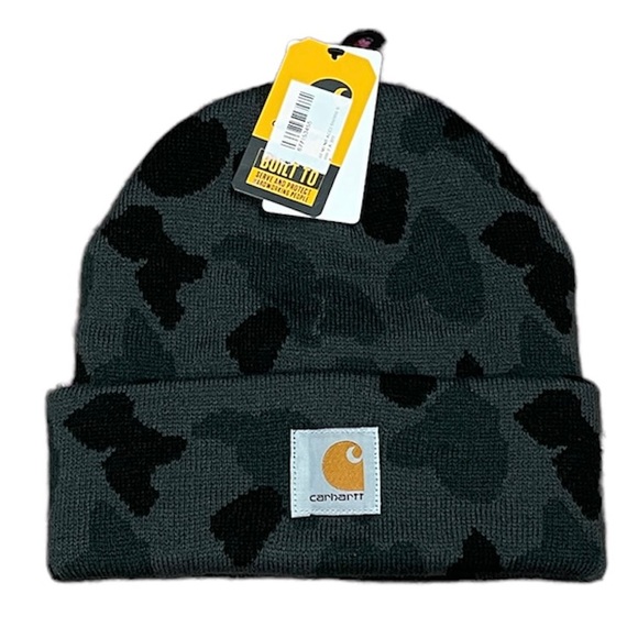 Carhartt | Accessories | New Carhartt Camouflage Black Gray Camo Knit ...